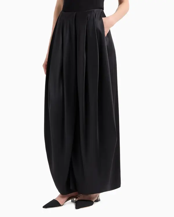Giorgio Armani Midi Skirt In Double-sided Silk Satin