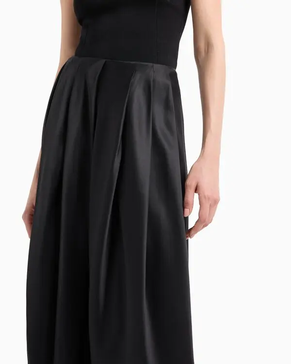 Giorgio Armani Midi Skirt In Double-sided Silk Satin