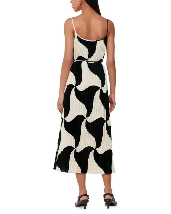 Whistles Triangle Swirl Pleated Midi Dress
