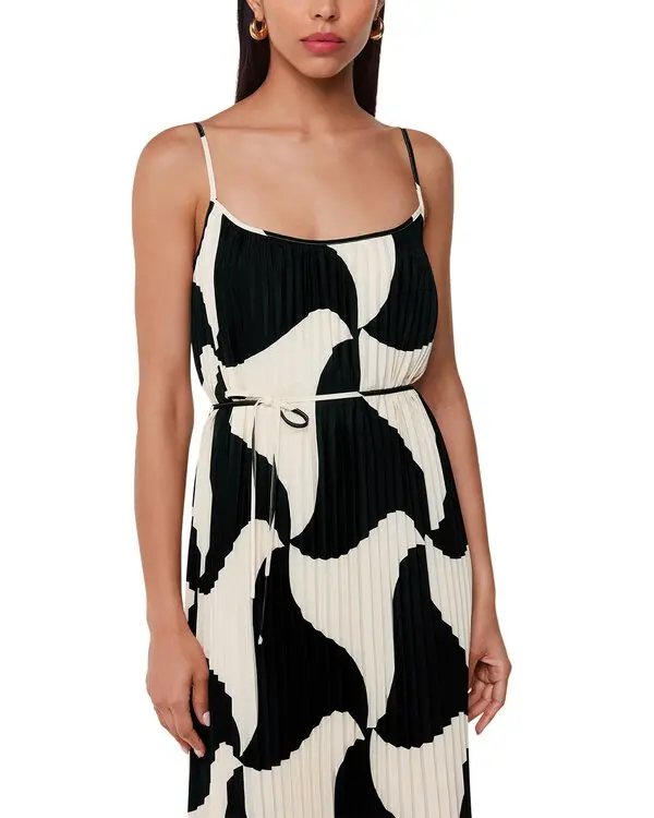 Whistles Triangle Swirl Pleated Midi Dress