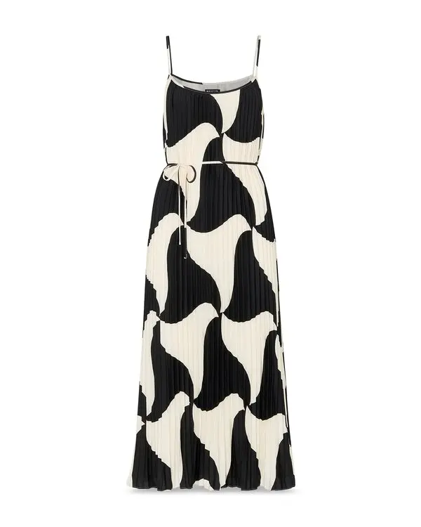 Whistles Triangle Swirl Pleated Midi Dress