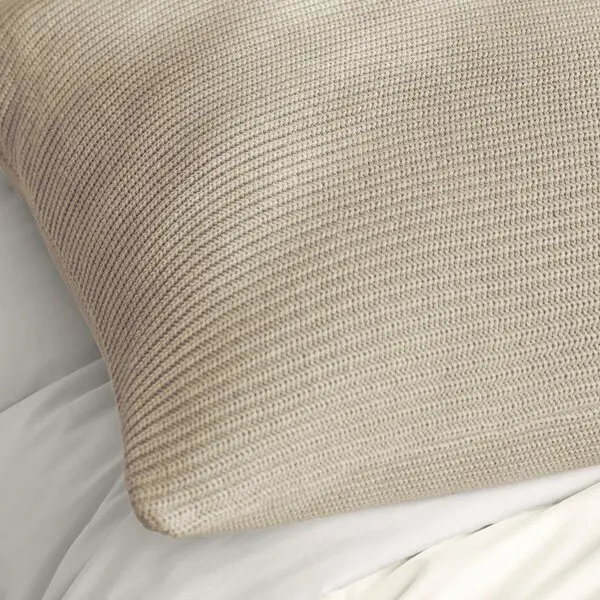 BOLL & BRANCH Ribbed Knit Euro Sham - Oatmeal