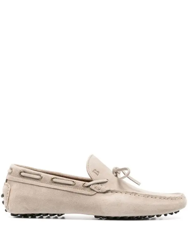 Boggi Milano Logo-debossed Suede Boat Loafers - Neutrals