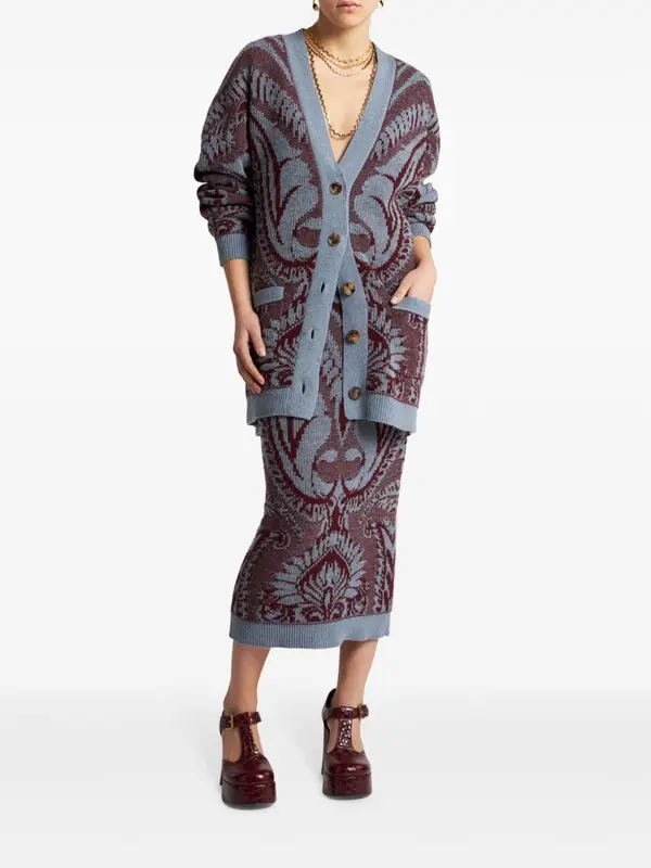 Etro Floral Jacquard-knitted Cardigan