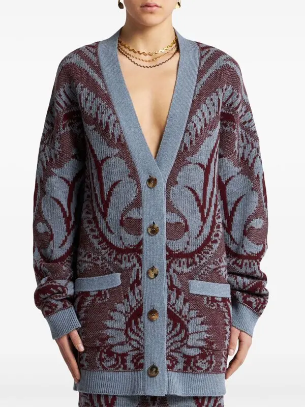Etro Floral Jacquard-knitted Cardigan