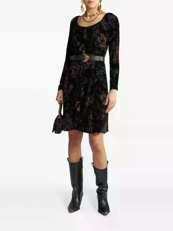 Etro Velveted Printed Mini Dress