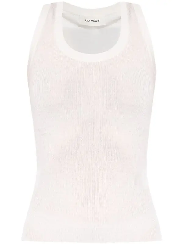LISA YANG Ina Ribbed Top - White