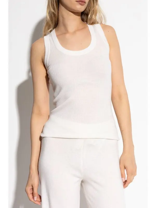 LISA YANG Ina Ribbed Top - White