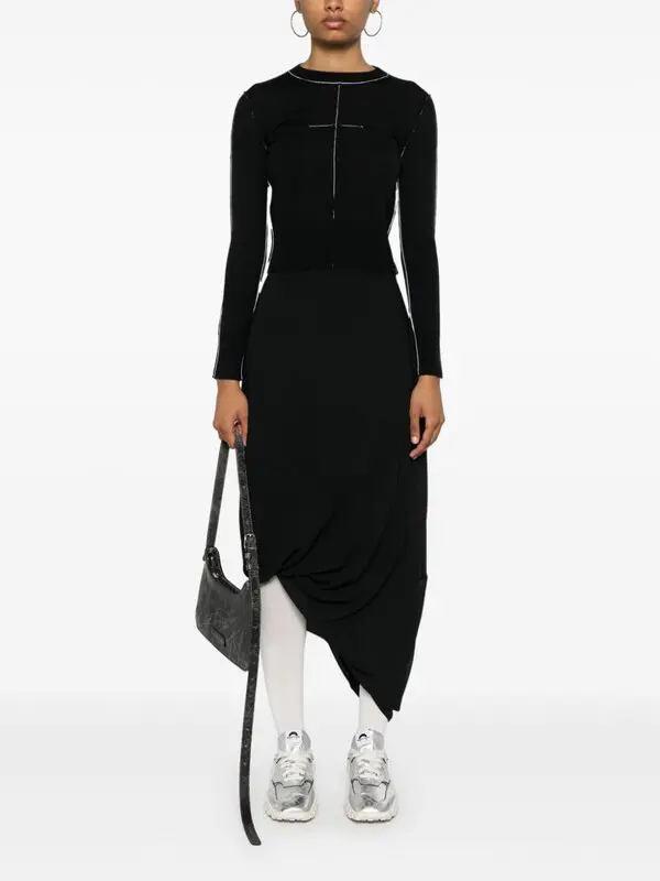 MAISON MARGIELA Asymmetric Draped Midi Skirt