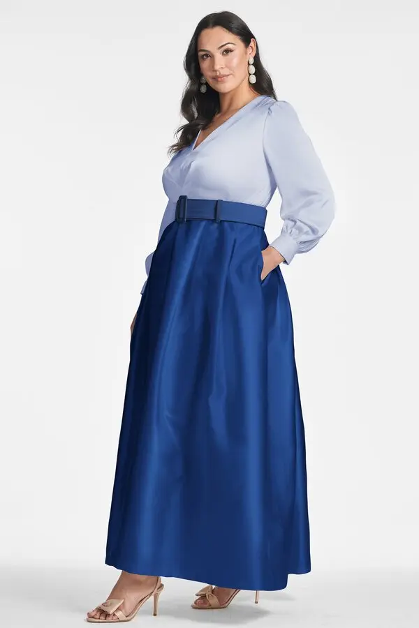 Sachin & Babi Zoe Ball Skirt Gown - Periwinkle/eclipse