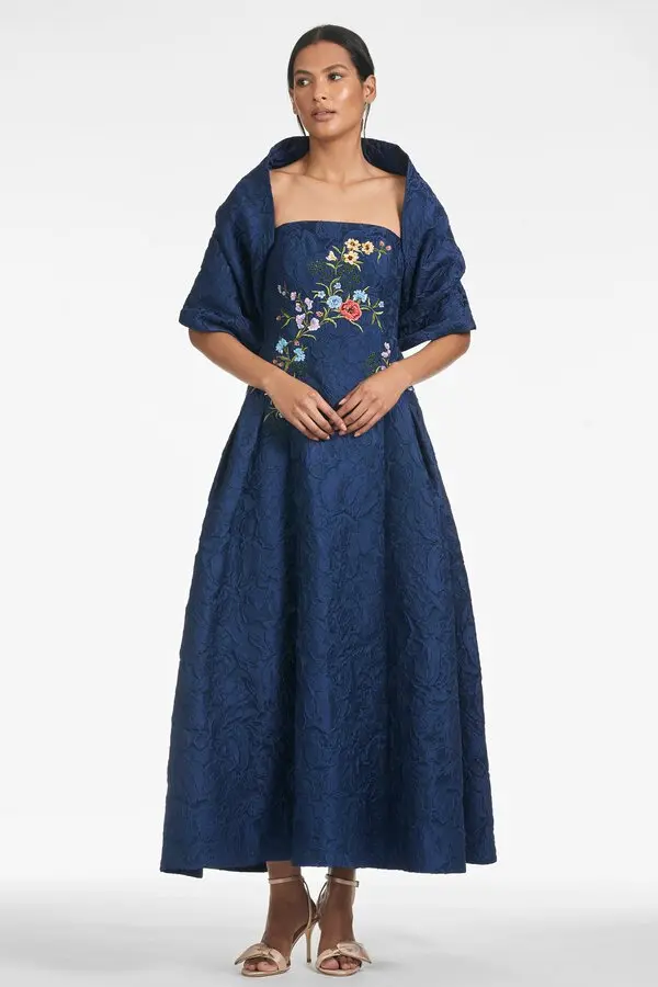 Sachin & Babi Blue Jacquard Shawl - Midnight