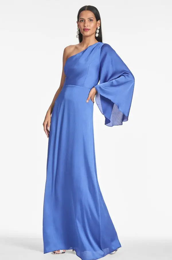 Sachin Babi Keely One-Shoulder Gown French Blue 23% Off