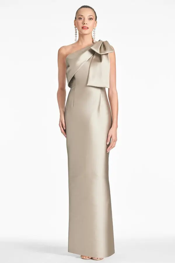 Sachin & Babi Bonnie Column Gown - Pewter