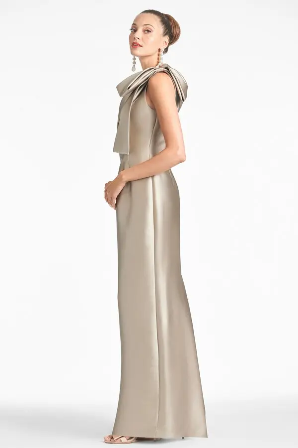 Sachin & Babi Bonnie Column Gown - Pewter