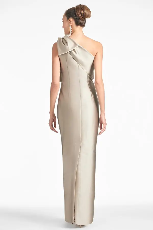 Sachin & Babi Bonnie Column Gown - Pewter