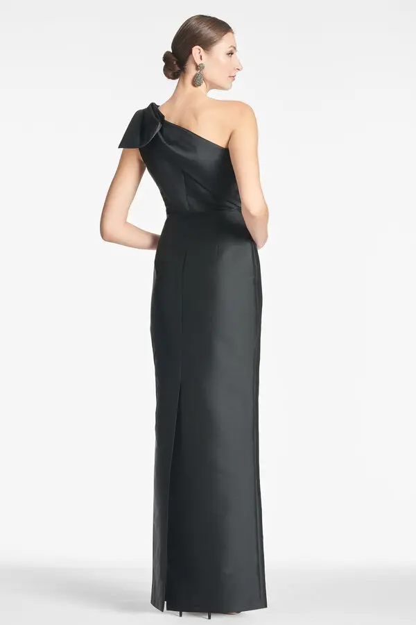 Sachin & Babi Bonnie One-shoulder Bow Gown - Black