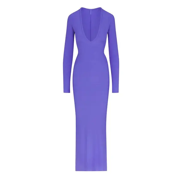 women's size m skims long slip dress purple SKIMS: Purple Fits Everybody Lace Long Slip Maxi Dress