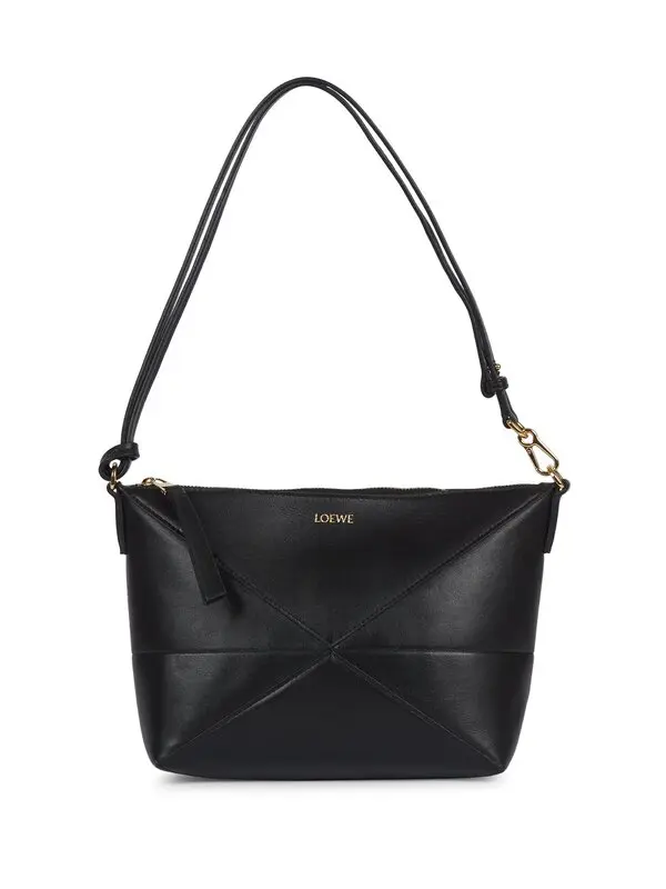 Loewe Puzzle Fold Leather Pouch - Black