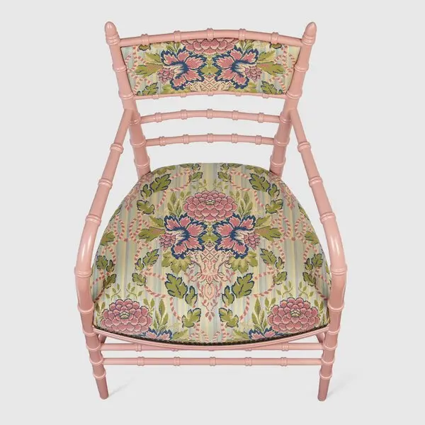 Gucci Chiavari Floral Jacquard Chair With Arm Rests - Green