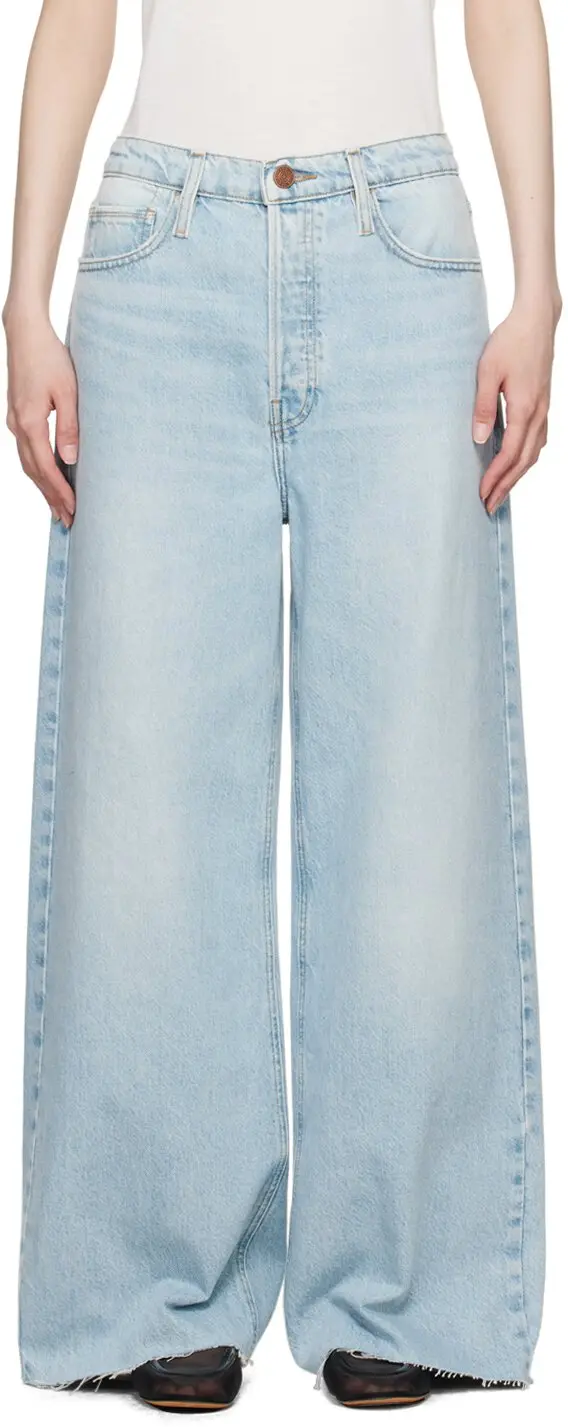 Buy FRAME Le Low Baggy Wide Leg' Jeans Fizz Indigo Lt Blue At 54