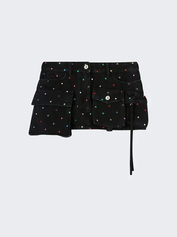 Attico Tailored Mini Skirt With Multi-pockets - Black