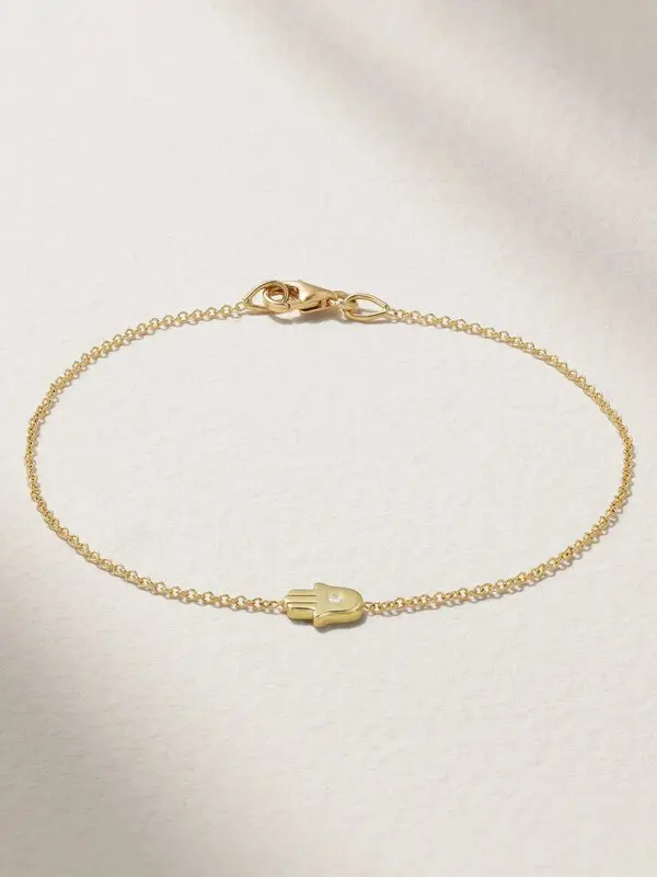 JENNIFER MEYER 18-karat Diamond Hamsa Bracelet - Gold