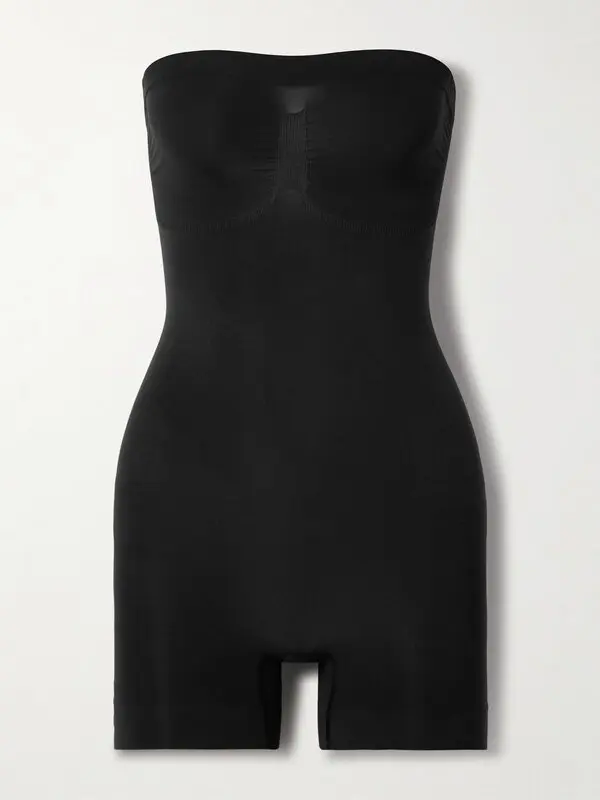 SKIMS Seamless Sculpt Strapless Shortie Bodysuit - Black