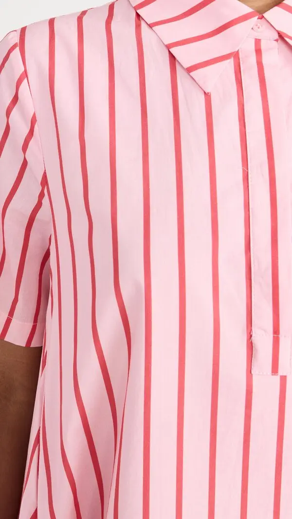 English Factory Striped A-line Shirt Dress