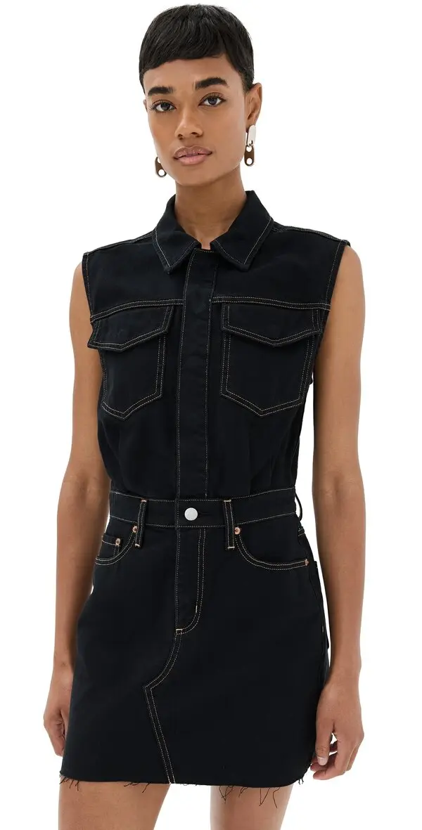 Pistola Julia Denim Mini Dress In Noir - 70% Off | Editorialist
