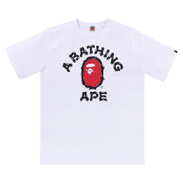 A BATHING APE Brush College Tee - White