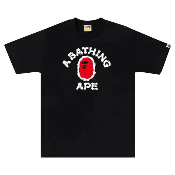 A BATHING APE Brush College Tee - Black