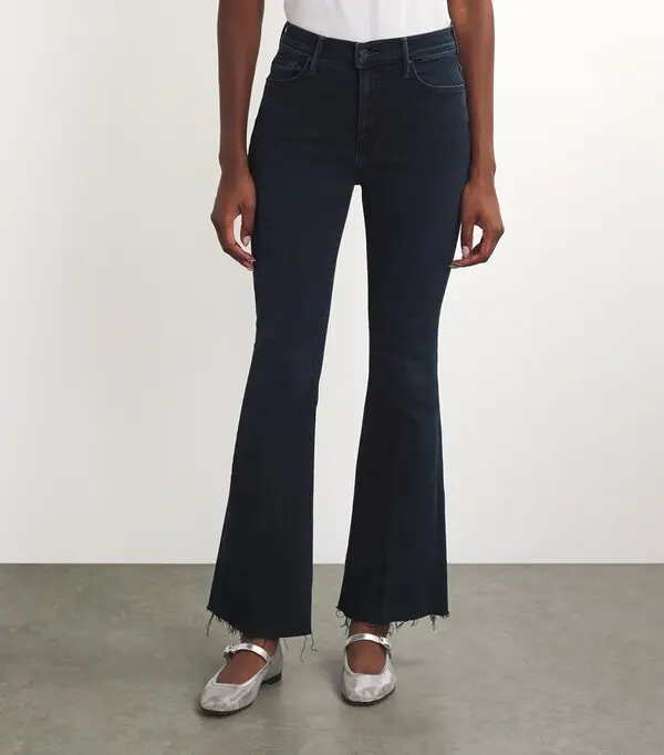 MOTHER The Weekender Fray Flared Jeans - Blue