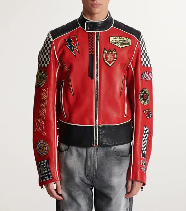 Balmain Leather Motorcycle Jacket