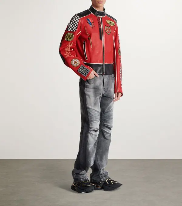 Balmain Leather Motorcycle Jacket