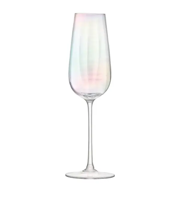 LSA INTERNATIONAL Set Of 2 Pearl Flute Glasses - White