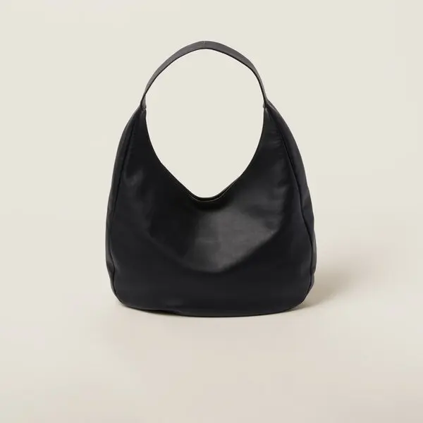 Miu Miu Leather Hobo Bag - Black | Editorialist
