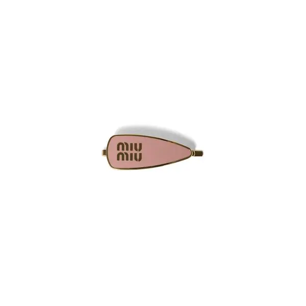 Miu Miu Enameled Metal Hair Clip - Orchid Pink