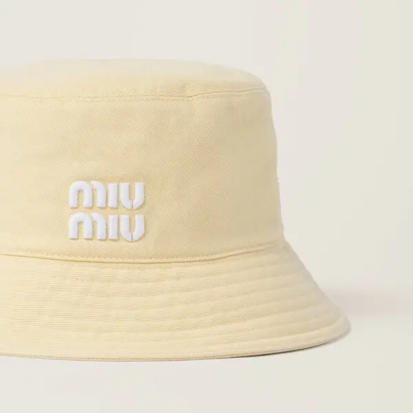 Miu Miu Denim Bucket Hat - Vanilla/White | Editorialist display picture 1