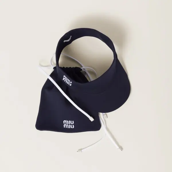 Miu Miu Nylon Visor With Pouch - Navy | Editorialist display picture 1