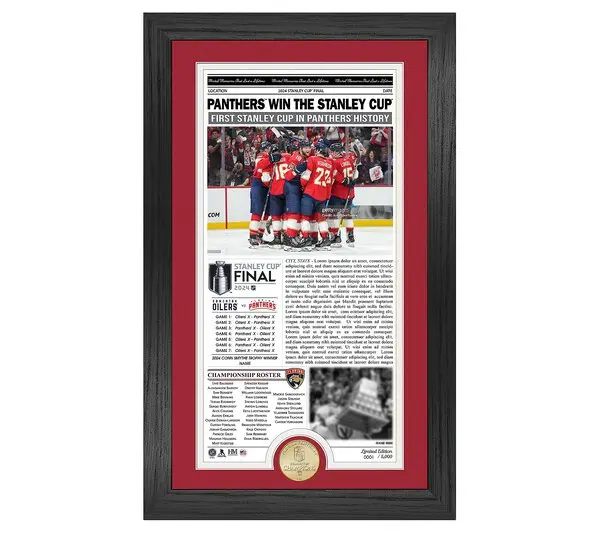 HIGHLAND MINT 2024 Stanley Cup Champions Front Page News Photo - One-color