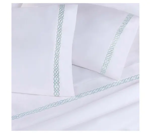 SUPERIOR Egyptian Cotton Embroidered Sheet Set, Cal King