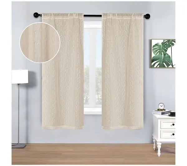SUPERIOR Cormac Rod Pocket Sheer Curtain Panel Et, 26x63 - One-color