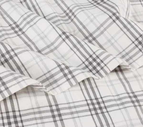 SUPERIOR Plaid Flannel Cotton Deep Pocket Sheet Set, Full