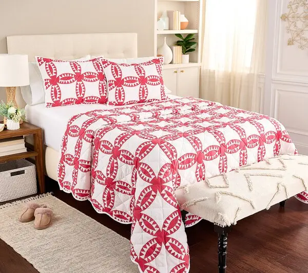 HOME REFLECTIONS Heritage Quilt And Sham Set King - One-color