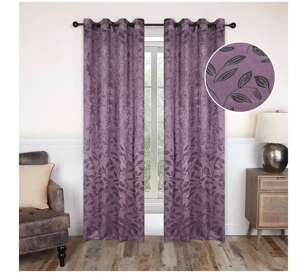 SUPERIOR Modern Leaves Blackout Curtain Panel S T, 52x72 - One-color