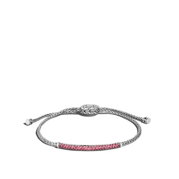 John Hardy Classic Chain Pull Through Pavé Station Bracelet