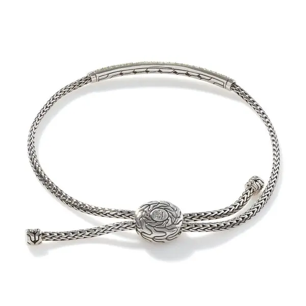 John Hardy Classic Chain Pull Through Pavé Station Bracelet