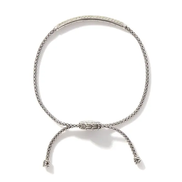 John Hardy Classic Chain Pull Through Pavé Station Bracelet