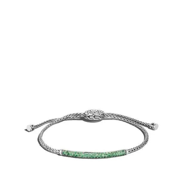 John Hardy Classic Chain Pull Through Pavé Station Bracelet