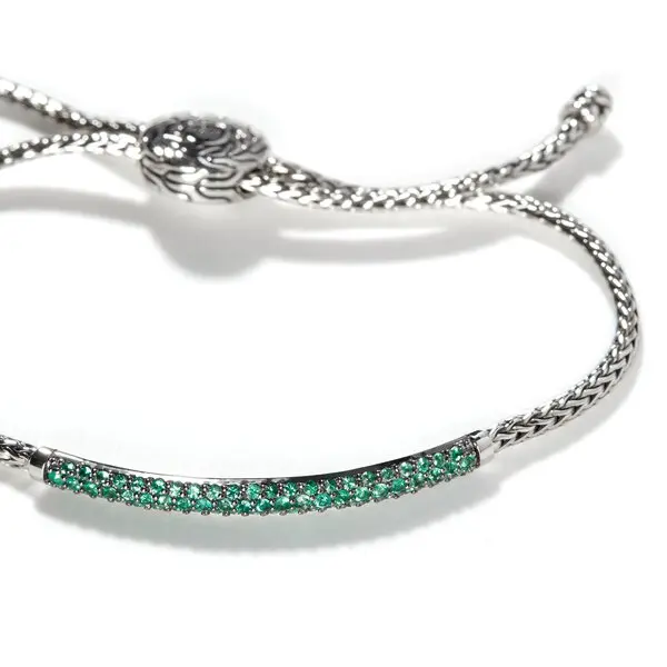John Hardy Classic Chain Pull Through Pavé Station Bracelet